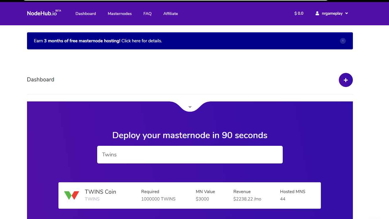TWINS-How to mount your masternode on NodeHub | by NR gameplay | Medium