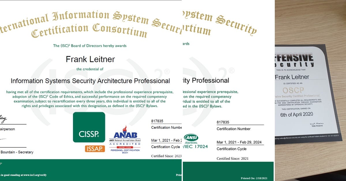 List: Security certificates | Curated by Frank Leitner | Medium