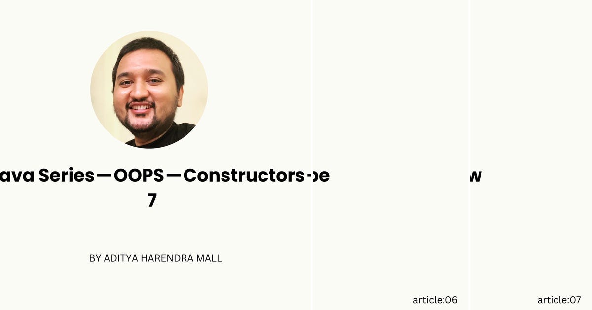 List: Core Java Series —OOPS | Curated by Aditya Harendra Mall | Medium