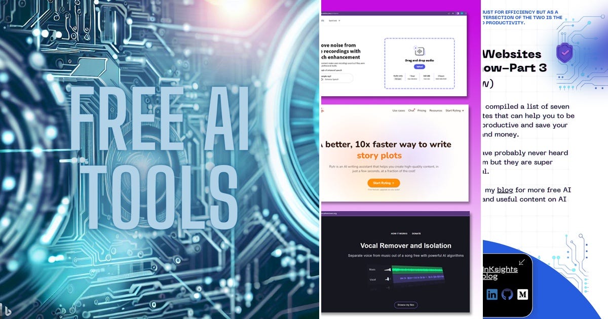 List: Free AI Tools | Curated by John Mac Donald | Medium