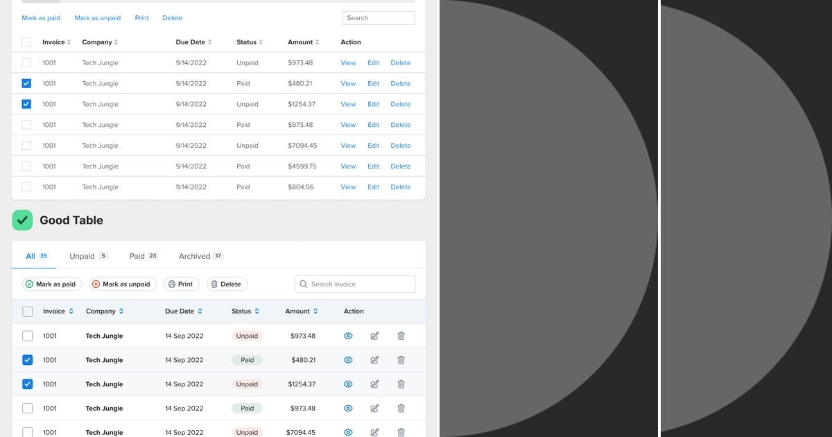 List: Table UI 🍱 | Curated by Viet Nguyen | Medium