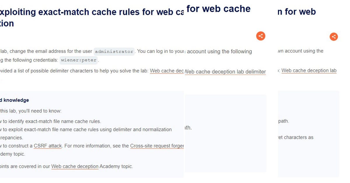 List: Web Cache Deception All Labs | Portswigger | Curated by Hanzala Ghayas Abbasi | Medium