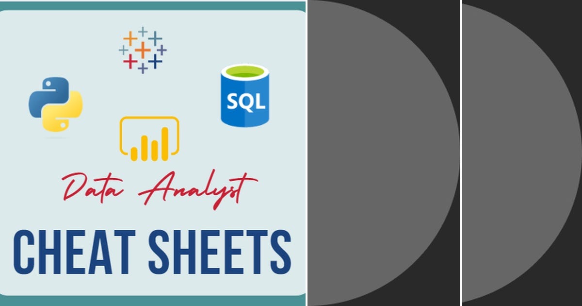 List: Data analyst cheat sheet | Curated by Devendiranreddy | Medium