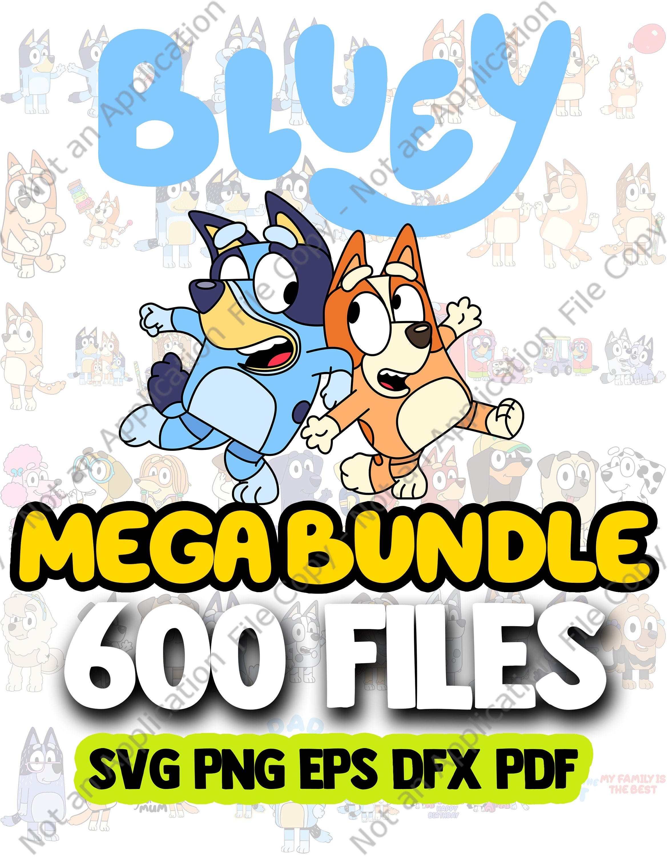 Bluey Characters Bundle SVG, Bluey SVG, Bluey Cartoon SVG, Cartoon SVG ...