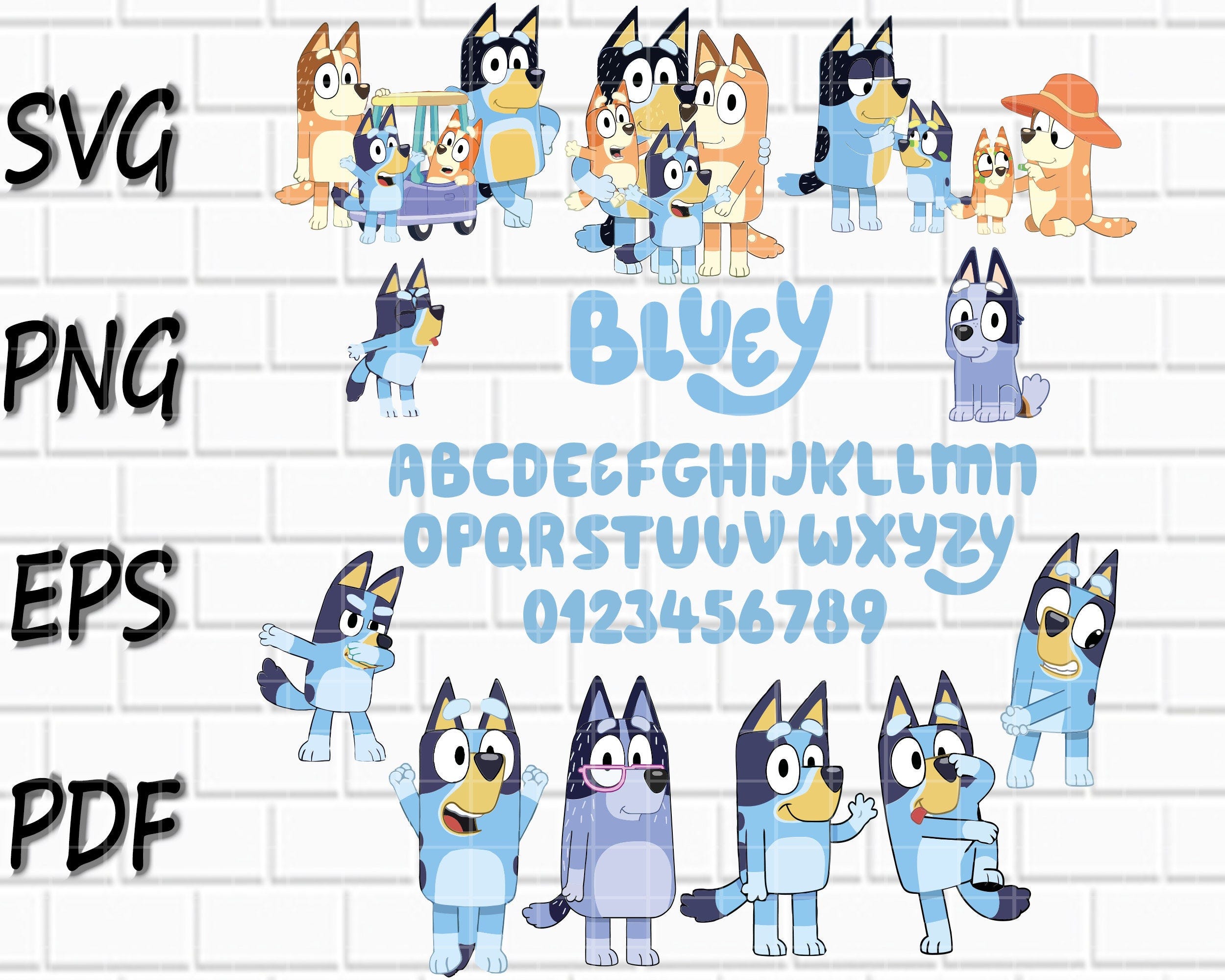 Family svg, Bluey Vector, Bluey Alphabeth, Bluey Cutfile, Bluey🎊 ...