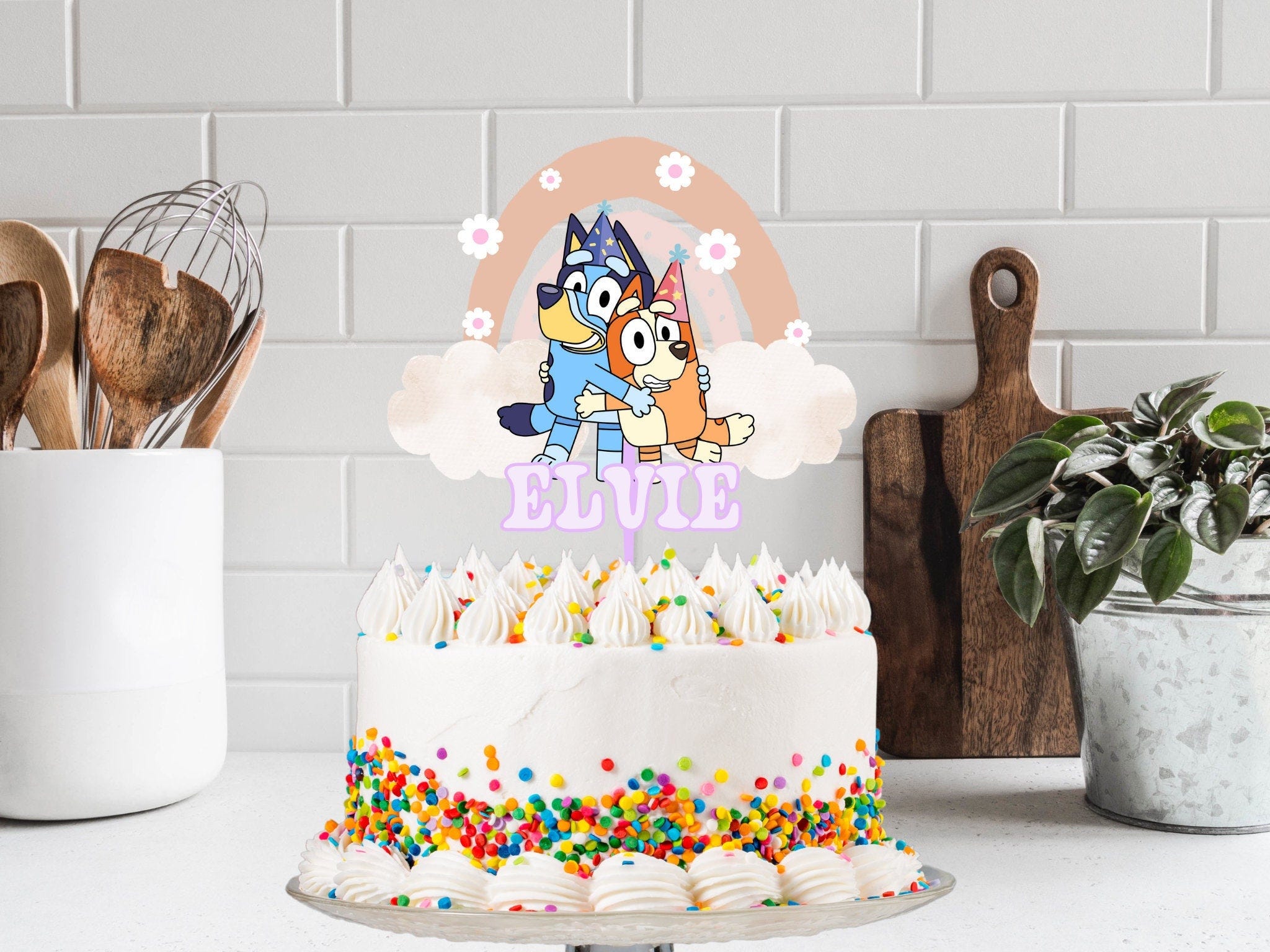 EDITABLE Bluey Birthday Cake Topper Template, Bingo Birthday😠 Descubra ...