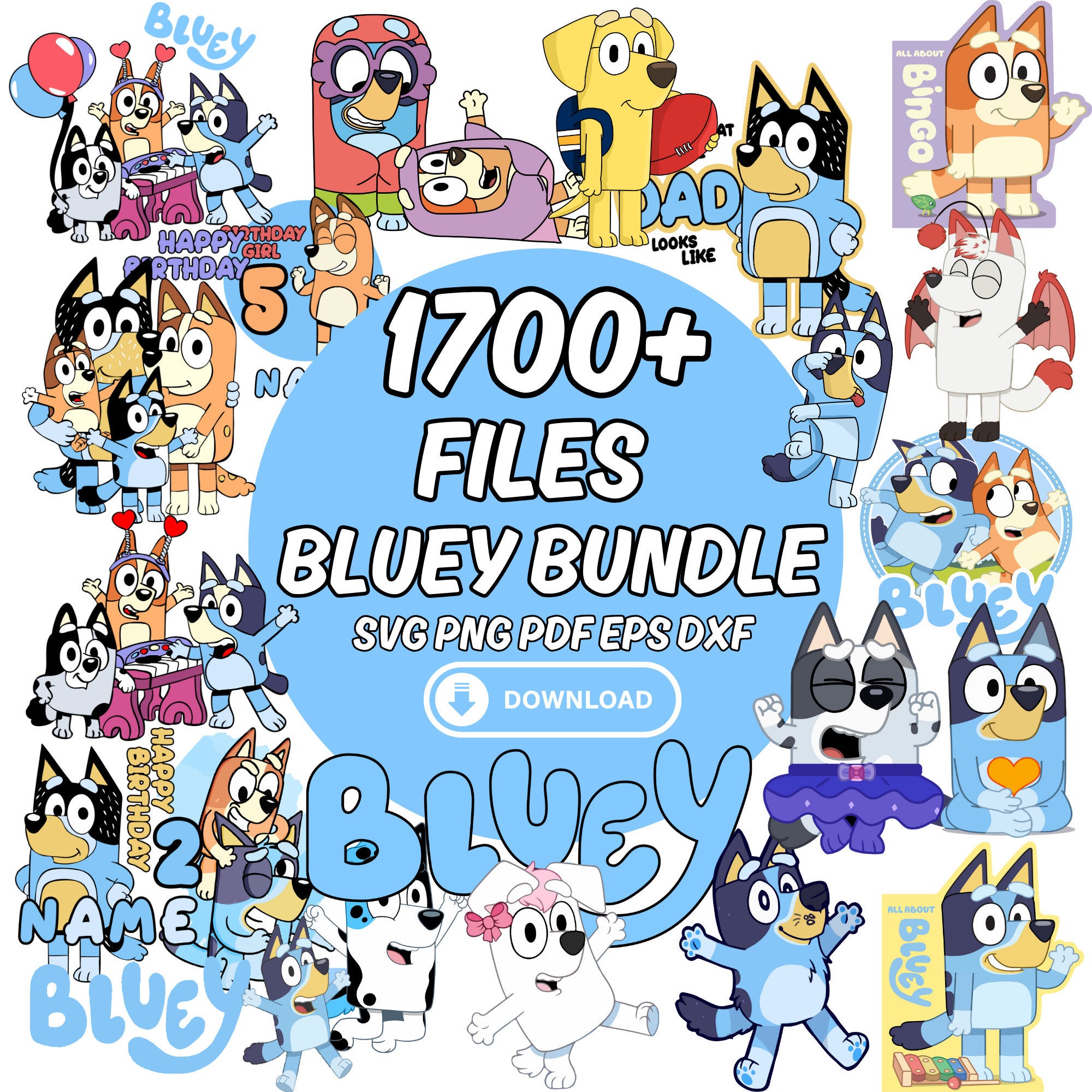 +750 Bluey png, Bluey svg,Bluey bundle svg ,Bluey outline,Bluey ...