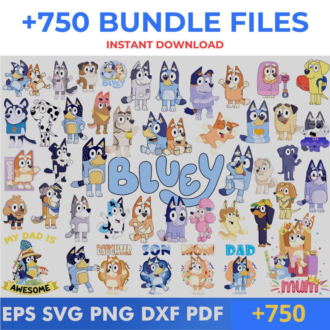 Bluey SVG 70+ Bundle, Bluey Cricut, Bluey Clipart - verloop.io