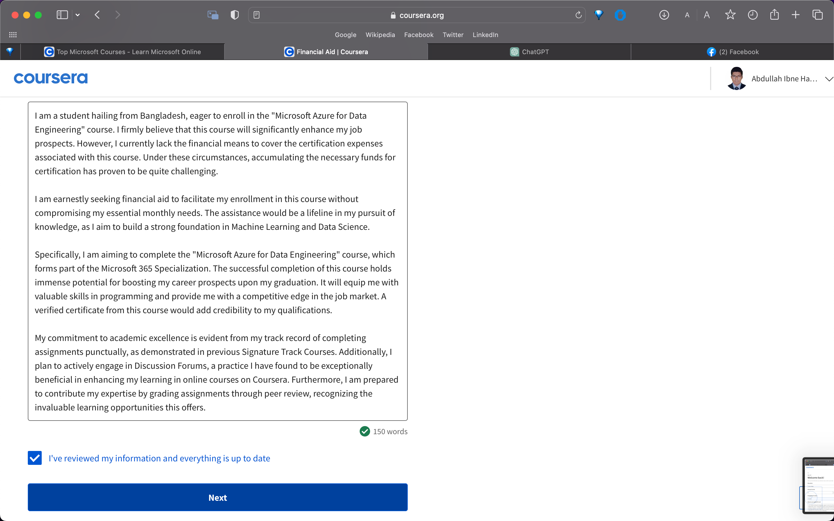 Coursera Signature Track Certificate