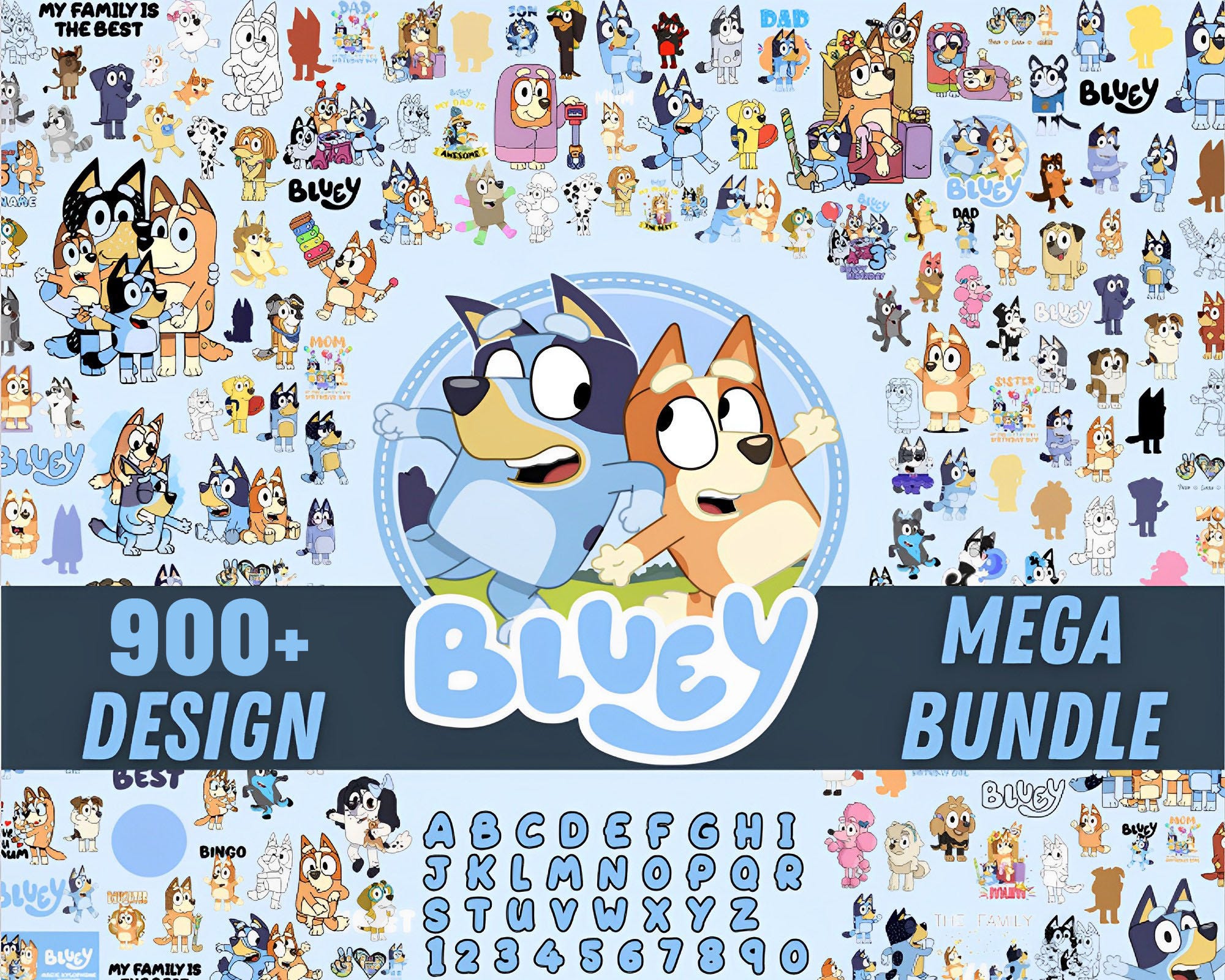 1100+ Mega Bluey Bundle, Bluey Cut Files For Cricut, Bluey