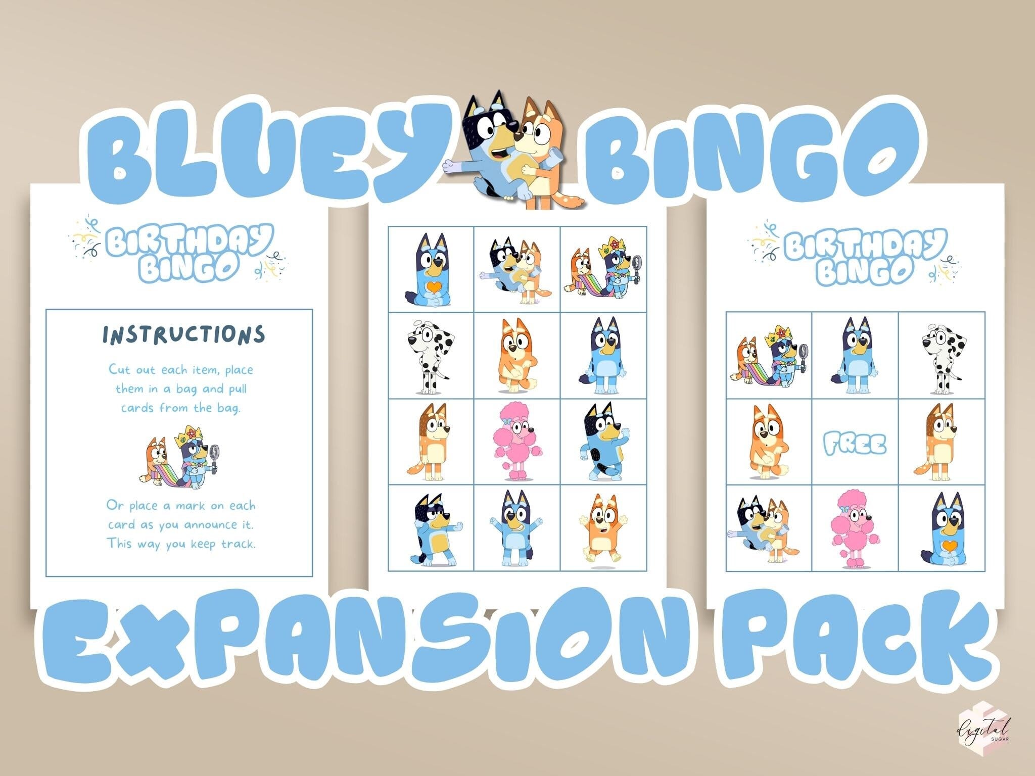 Bluey Bingo Cards Printable Game, Bluey Bingo Boards Activity, Bluey ...