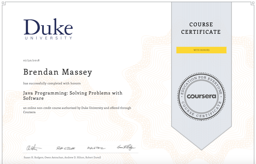 Coursera Certificate