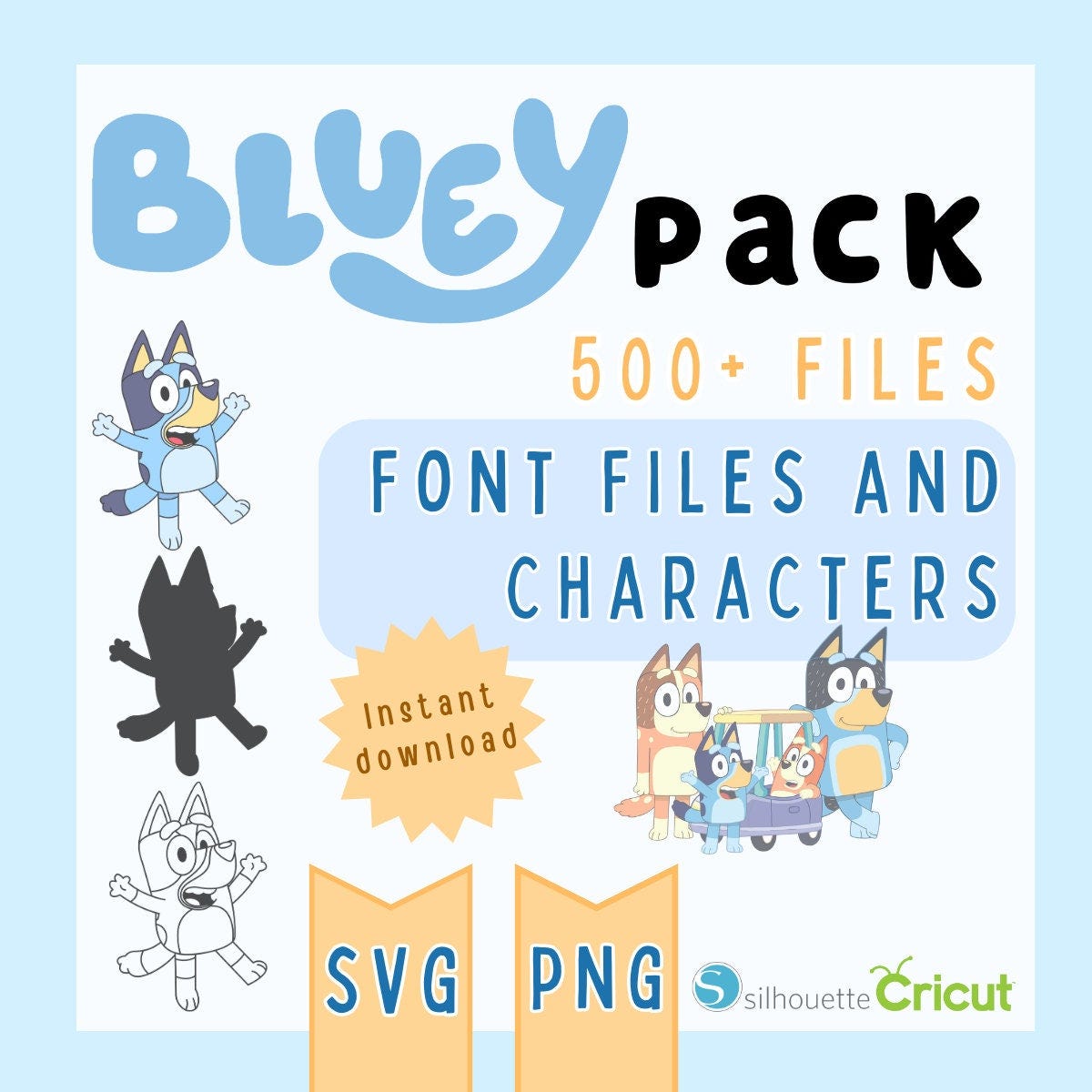 Bluey Svg, Bingo svg, Bluey Vector, Bluey Alphabeth, Bluey Cutfile