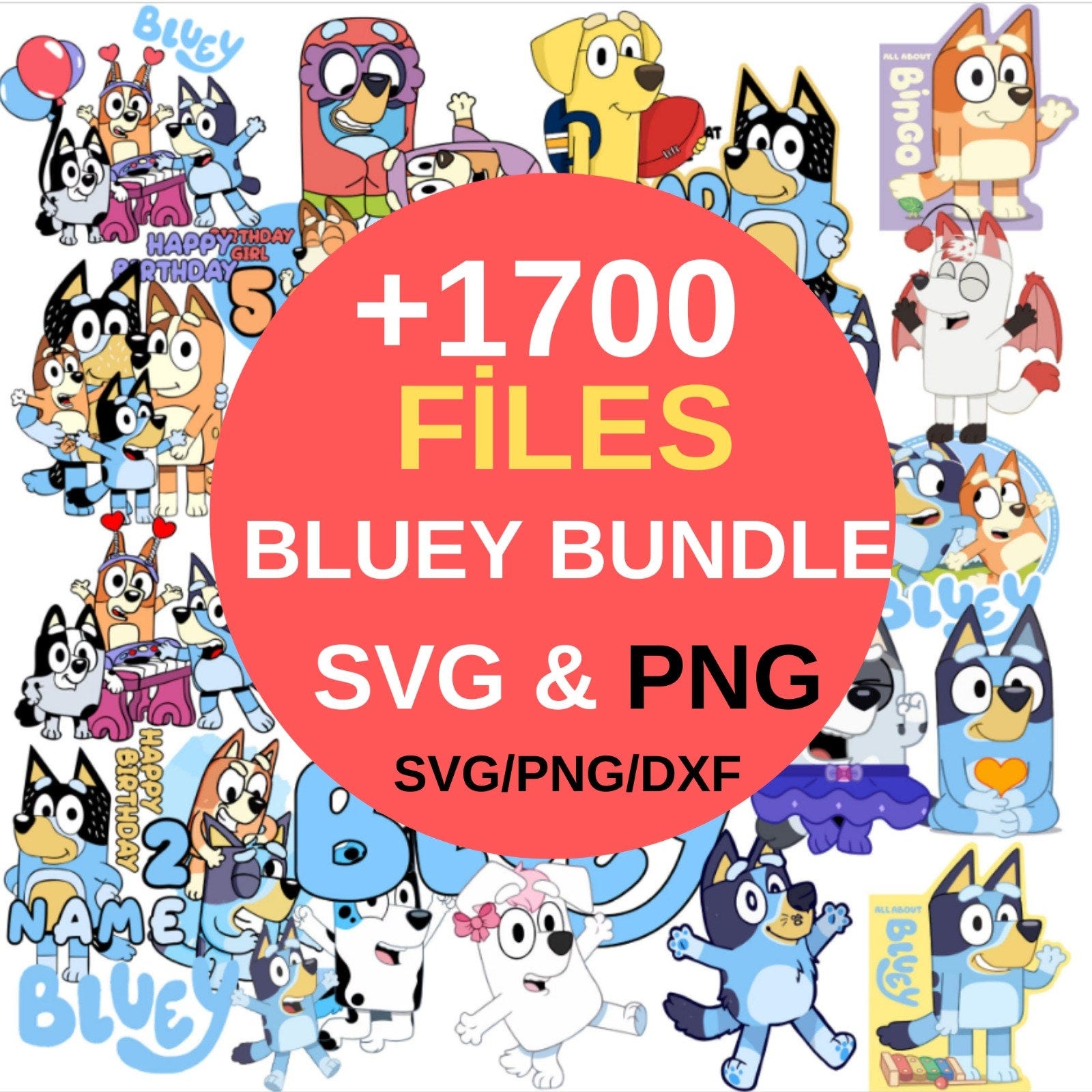 Bundle Bluey Bingo Summer Vibes PNG, Hello Summer Bluey PNG Bundle ...