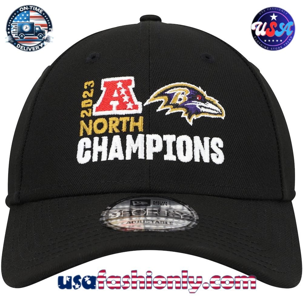 Baltimore Ravens 2023 AFC North Division Champions Adjustable Hat | by ...