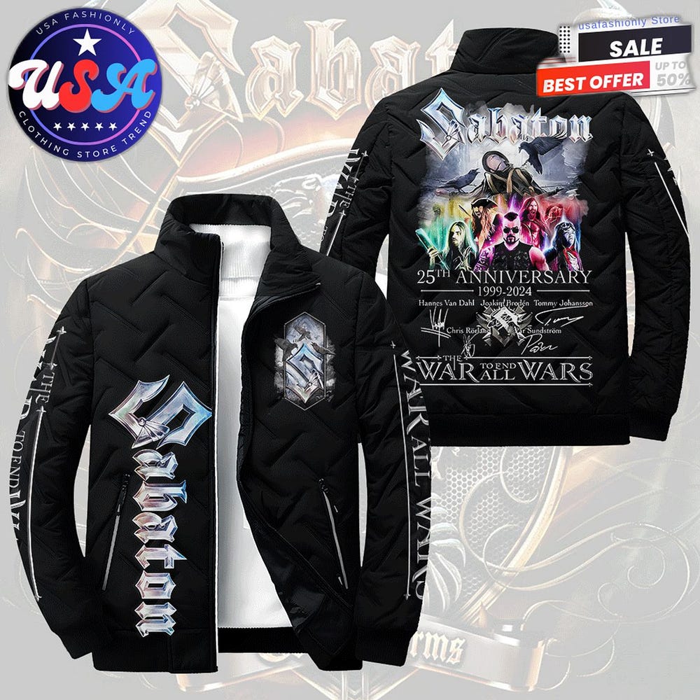 Sabaton 25th Anniversary The War to End All Wars Puffer Jacket | by USA ...