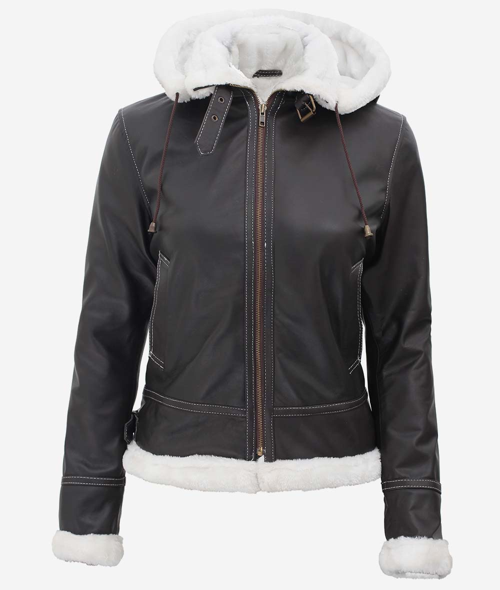 Title: Elevate Your Style with the Women’s Hooded Bomber Brown ...