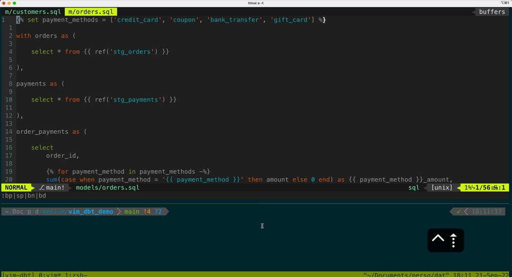 Vim + dbt = ️. Or how I save hours every month by just… | by Grégoire ...