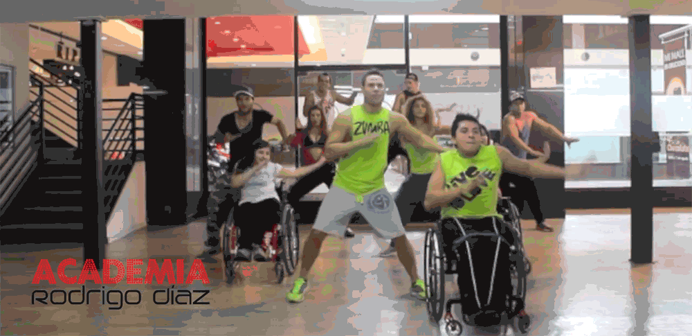 The healing power of Cycle-Dance. A child or a teenager in a wheelchair ...