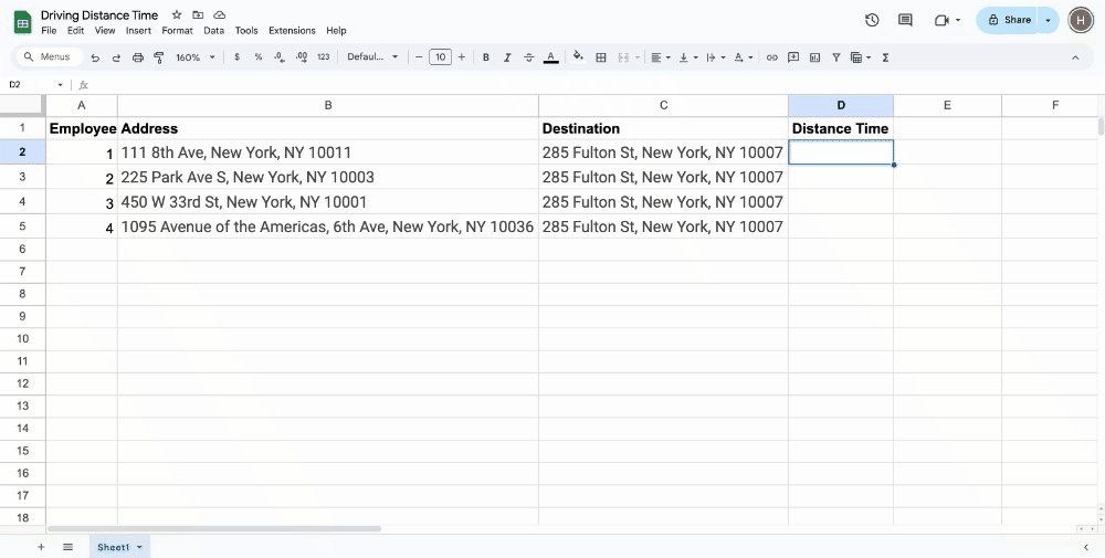 Using Google Apps Scripts to Calculate Realtime Driving Distance Time ...