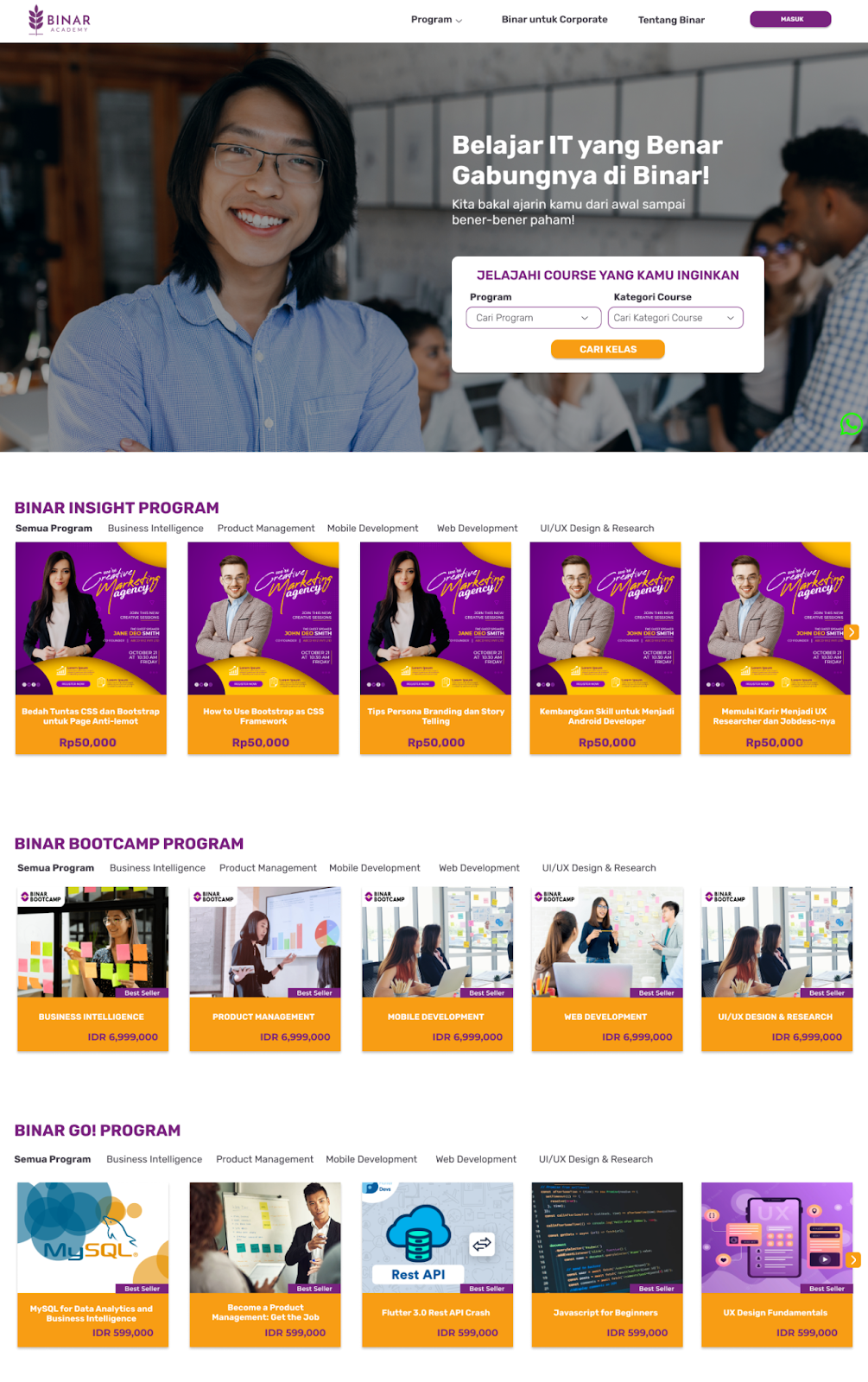 PM & UI/UX Case Study : Binar Academy Learning Management System (LMS) Website Journey | by ...