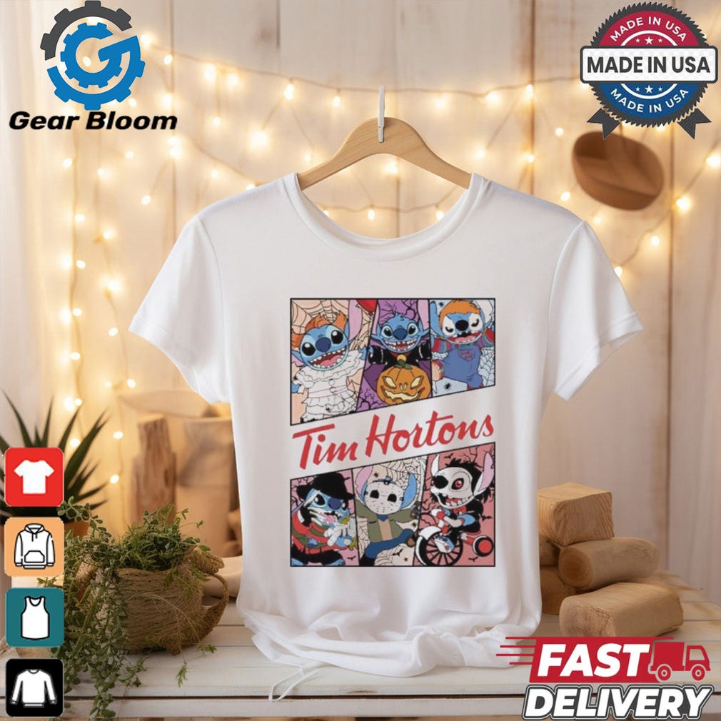 Design Halloween Horror Stitch Characters X Tim Hortons Logo Shirt | by ...