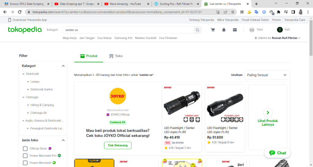 Data Scraping 3 : Scrape ke Tokopedia (Part 1) | by Iwan Setyawan | Medium