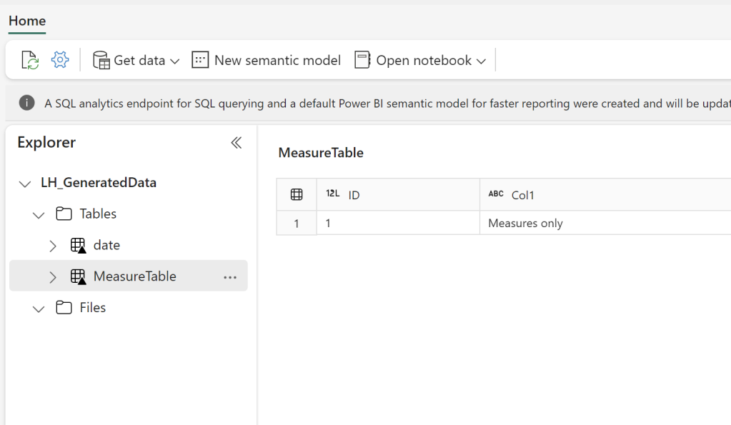 How to create Measure Tables in Microsoft Fabric | by Jon Vöge | Medium
