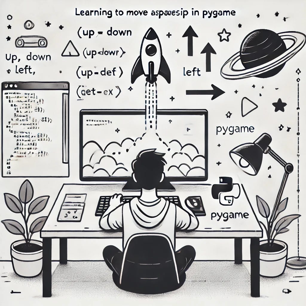 Learning to Move a Spaceship in Pygame | by Guo Ming | Mar, 2025 | Medium