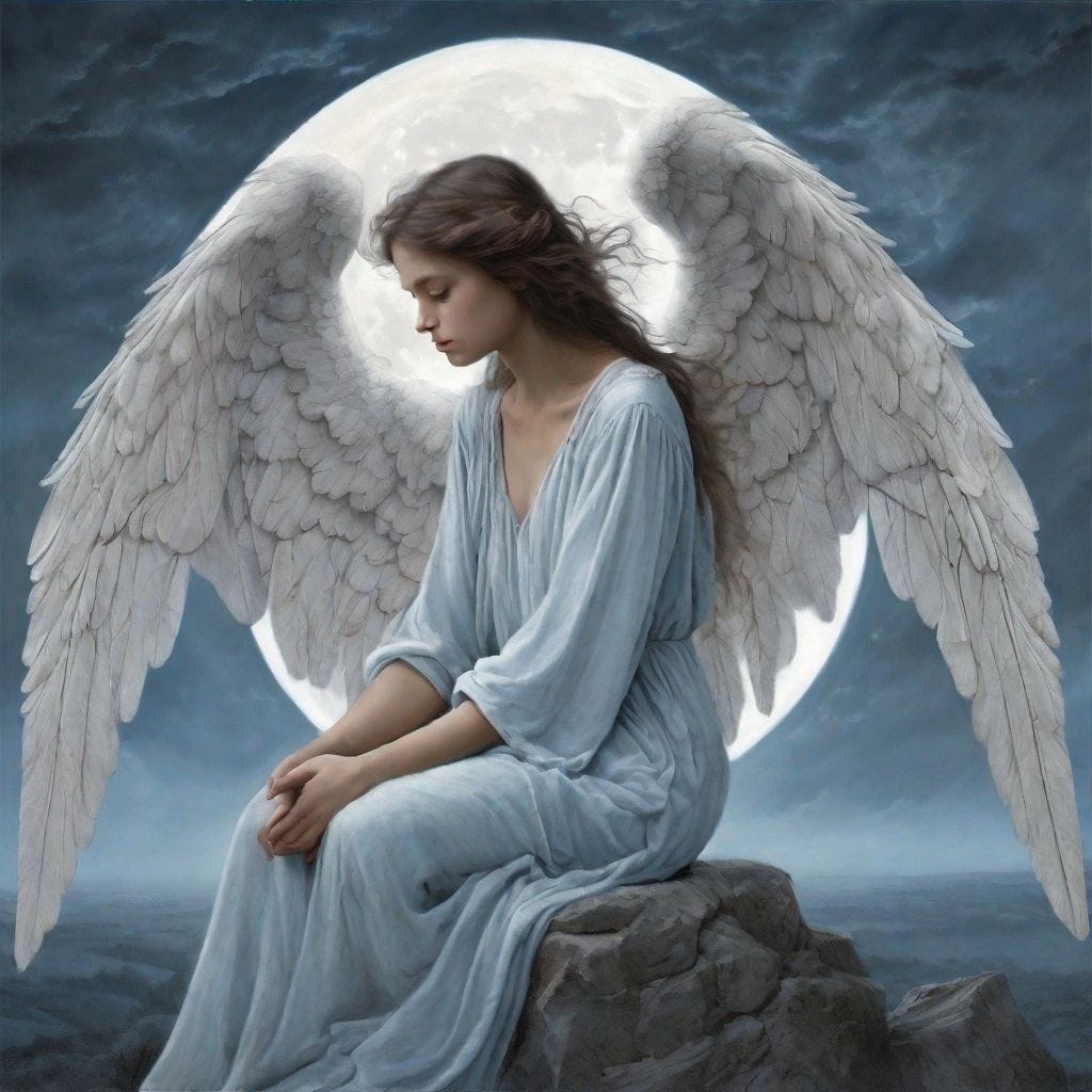 Nightwatch. She sits on an ancient hill in the pale… | by Phil Jaderborg | Aug, 2024 | Medium