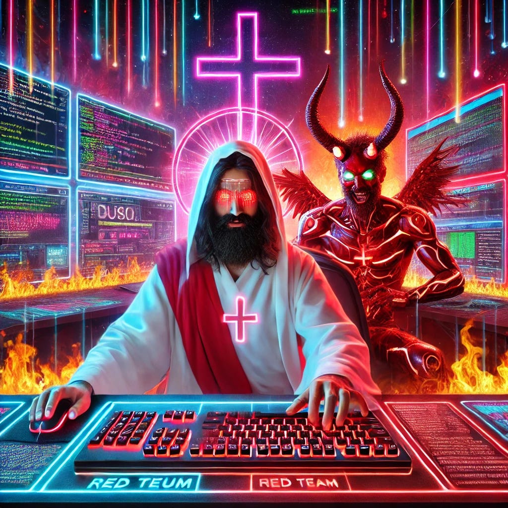 Neon Apocalypse: Cyberpunk Jesus vs. Glitchy Satan | by Aardvark ...