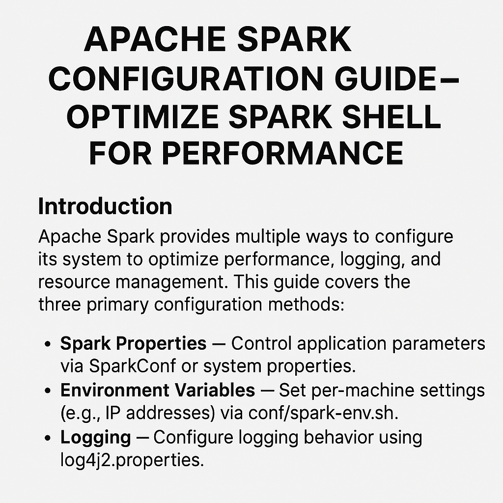 Apache Spark Configuration Guide-Optimize Spark Shell for Performance | by shubham mishra ...