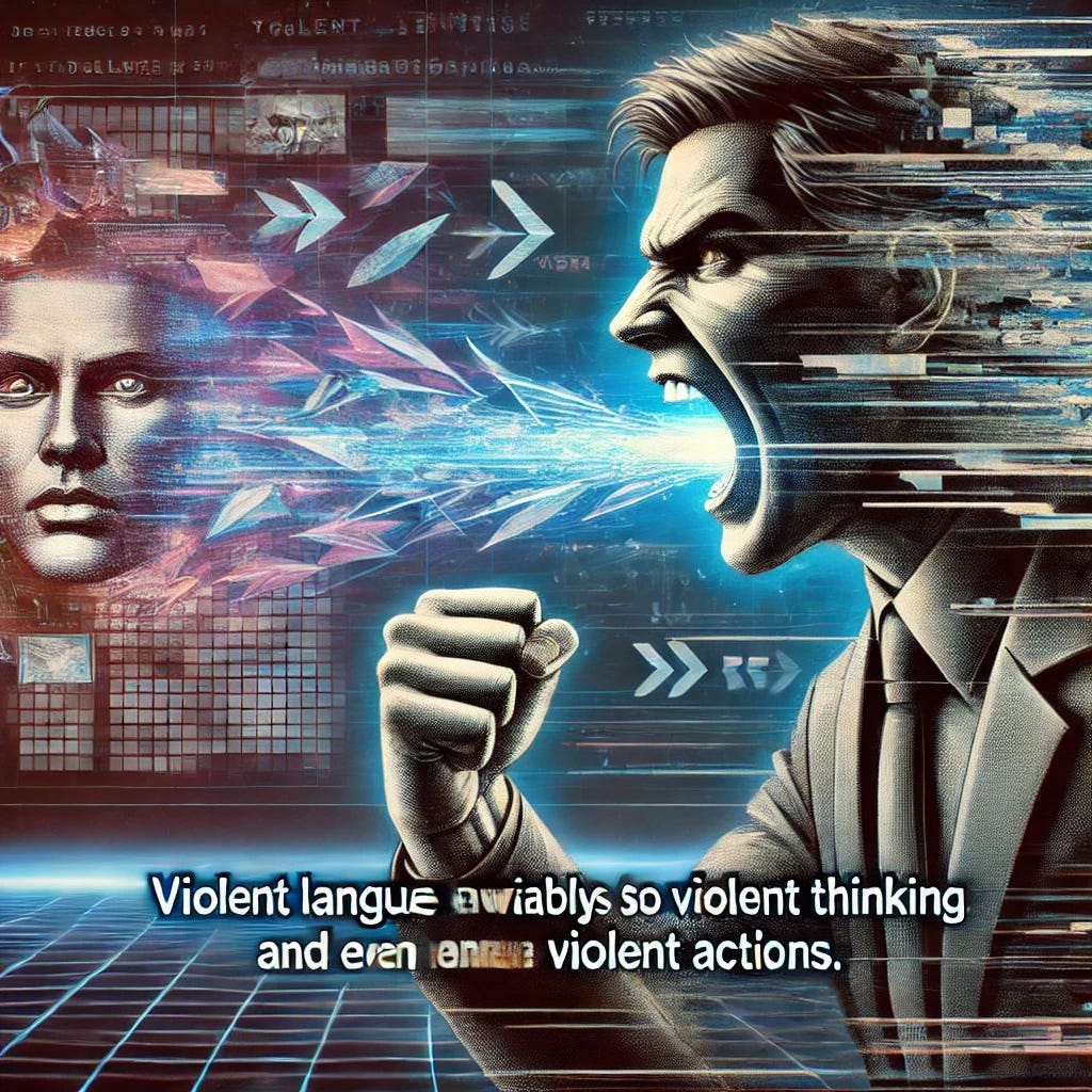 Violent language will inevitably lead to violent thinking and even ...