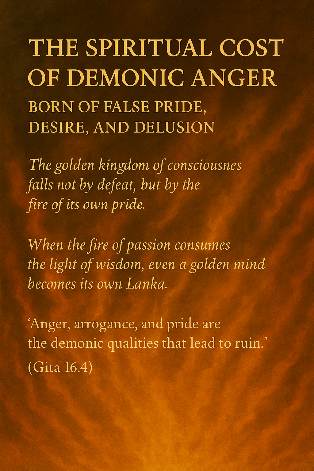 🔥 The Spiritual Cost of Demonic Anger — Born of False Pride, Desire ...