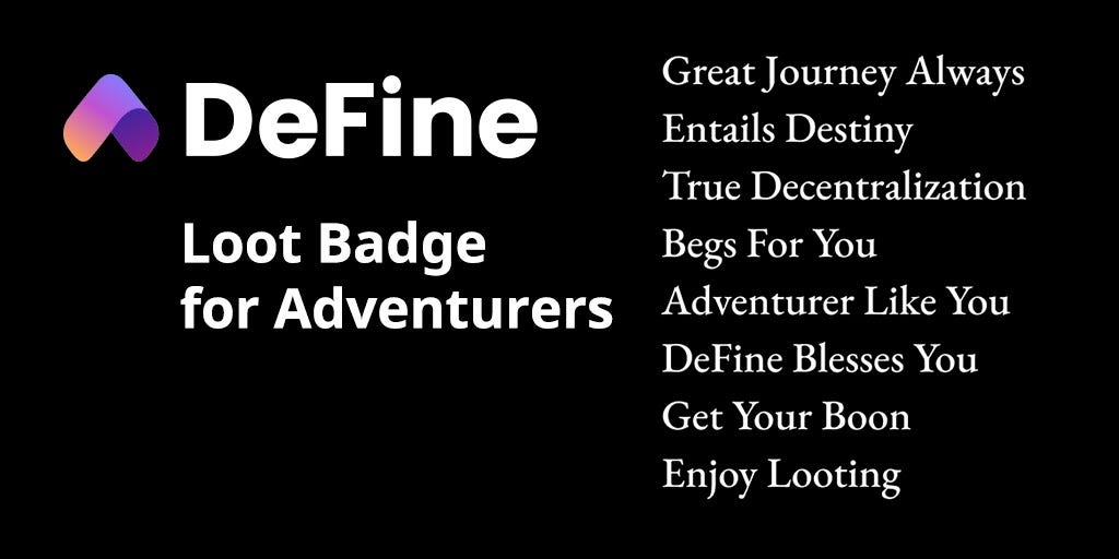 DeFine Launches Loot #DeFine Badge to Loot Community | by DeFine ...
