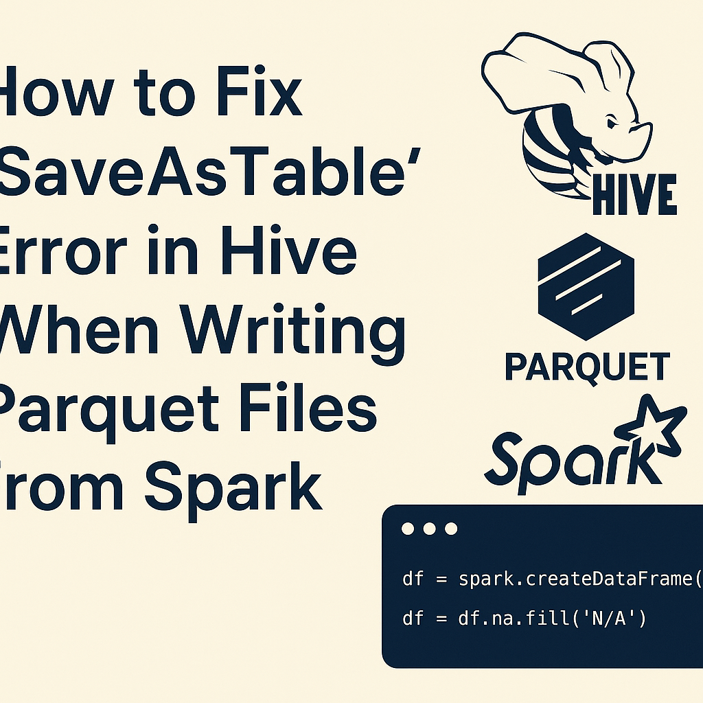 How to Fix “SaveAsTable” Error in Hive When Writing Parquet Files from Spark | by shubham mishra ...