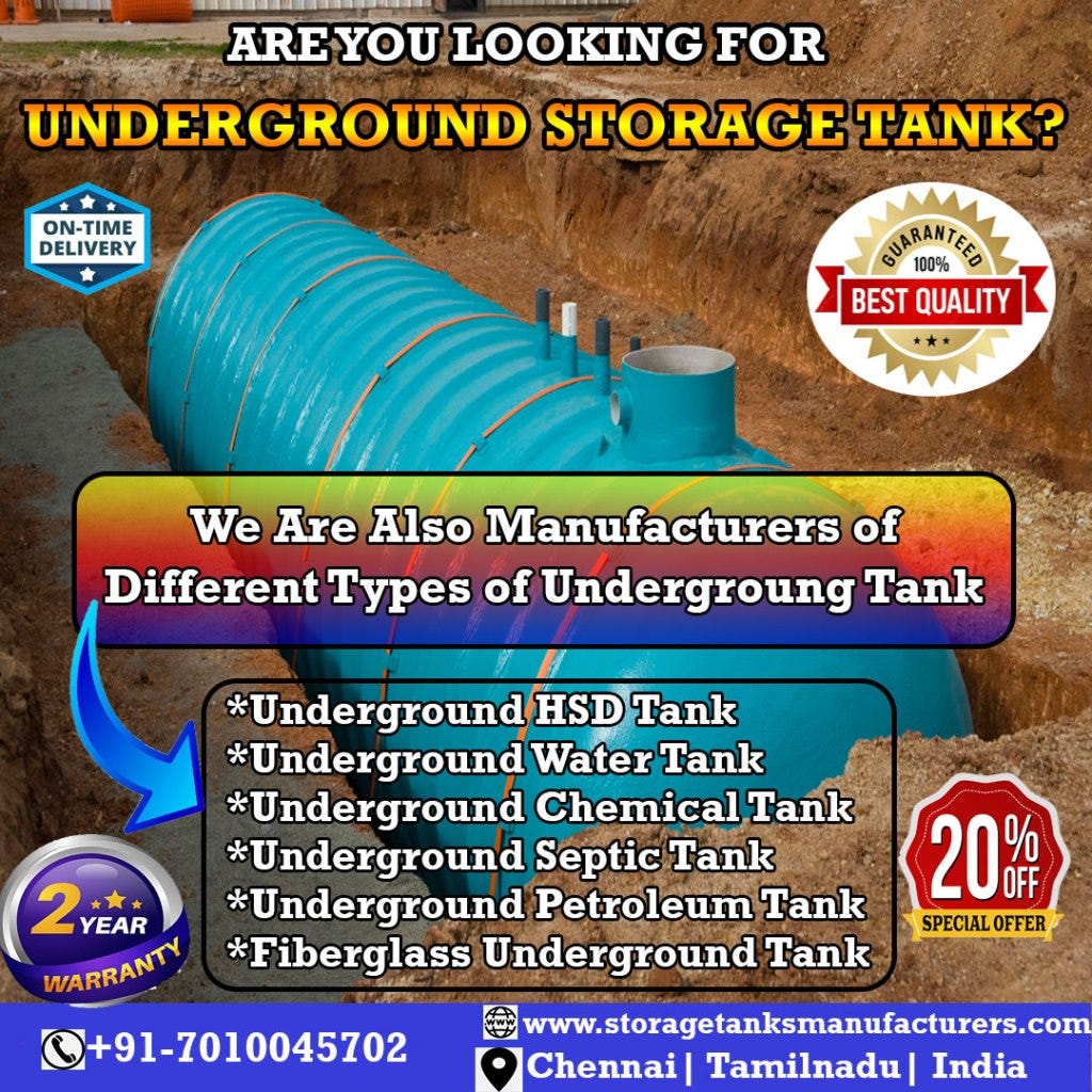 Underground Tank Manufacturers| Underground HSD Tank| FRP Underground ...