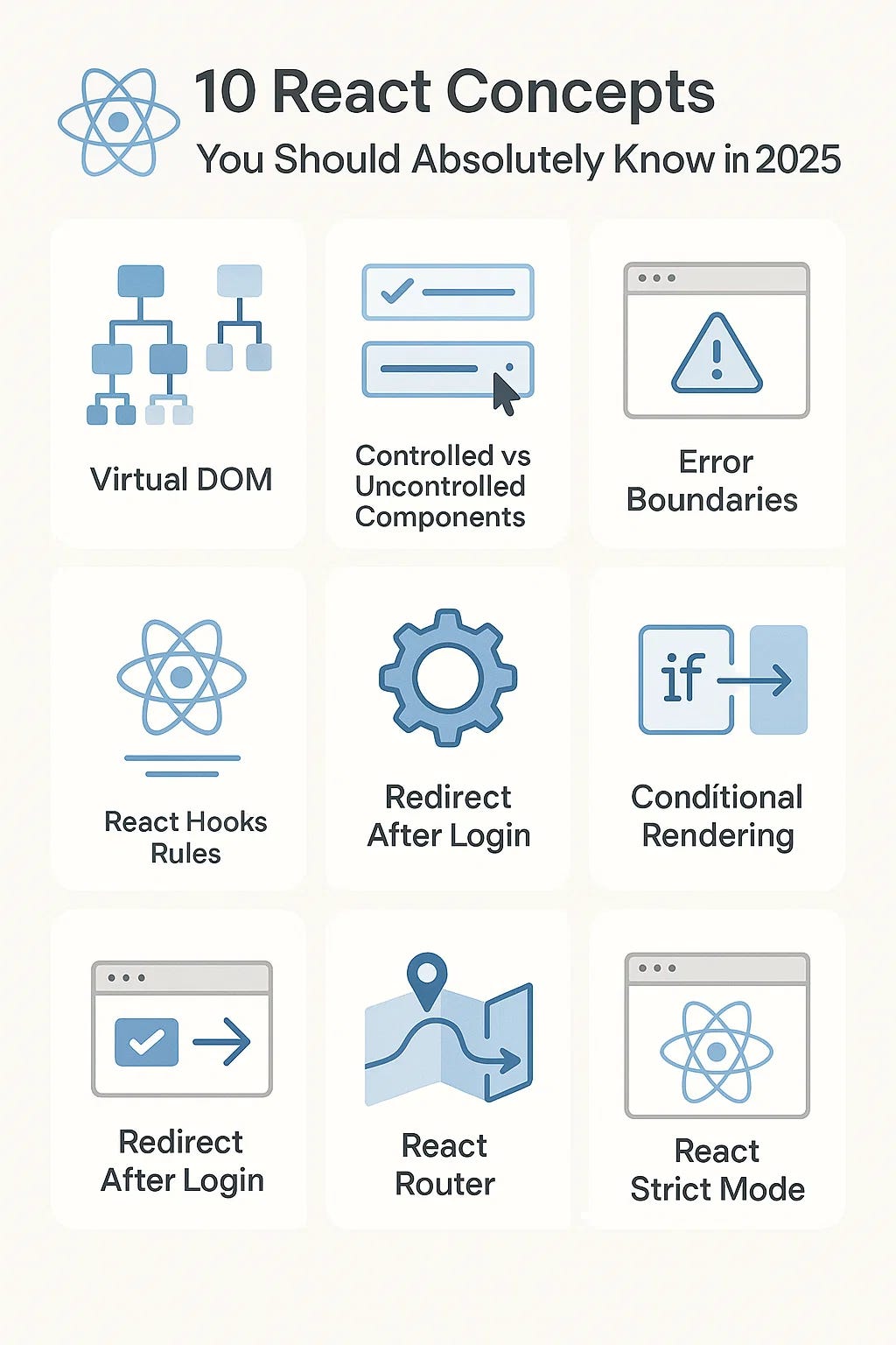 10 React Concepts You Should Absolutely Know in 2025 | by constCoder | Jun, 2025 | Medium