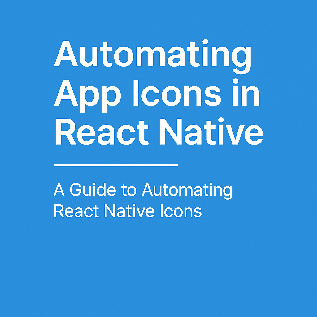 🧩 How to Automate App Icon Setup for React Native (Android & iOS ...
