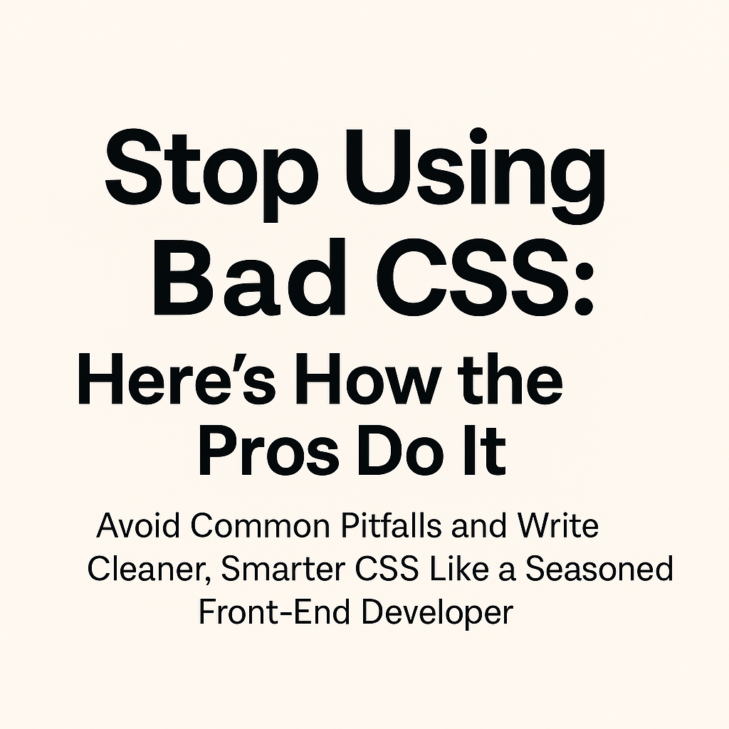 Stop Using Bad CSS: Here’s How the 10 Pros Do It | by Tejasvi Navale | JavaScript in Plain English