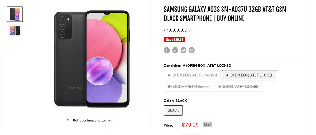 Samsung Galaxy A03s SM-A037U 32GB AT&T GSM Black Smartphone Affordable Excellence | by ...