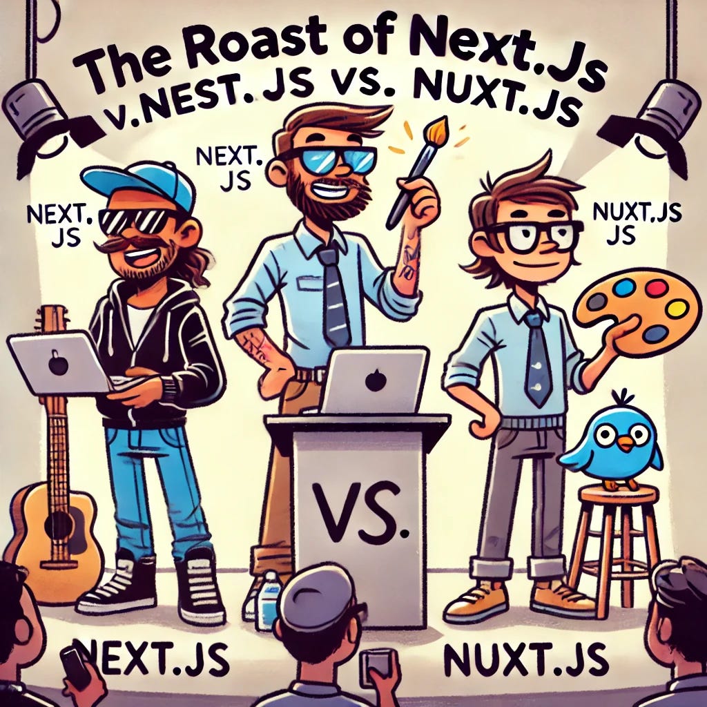 The Roast of Next.js vs. Nest.js vs. Nuxt.js | by Deepak Chaudhari | Stackademic