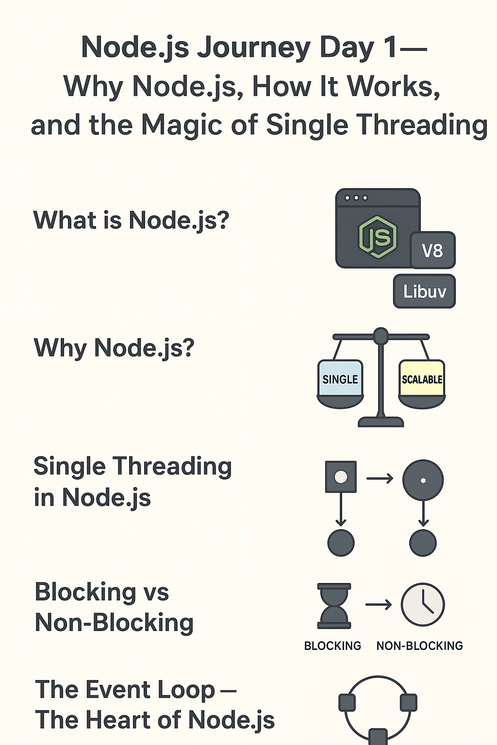Node.js Journey Day 1 — Why Node.js, How It Works, and the Magic of Single Threading | by ...
