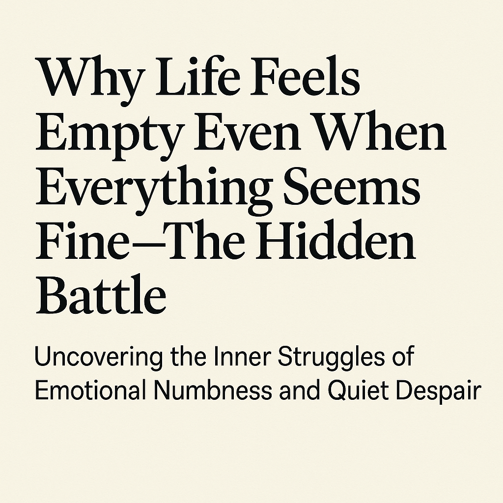 Why Life Feels Empty Even When Everything Seems Fine — The Hidden ...