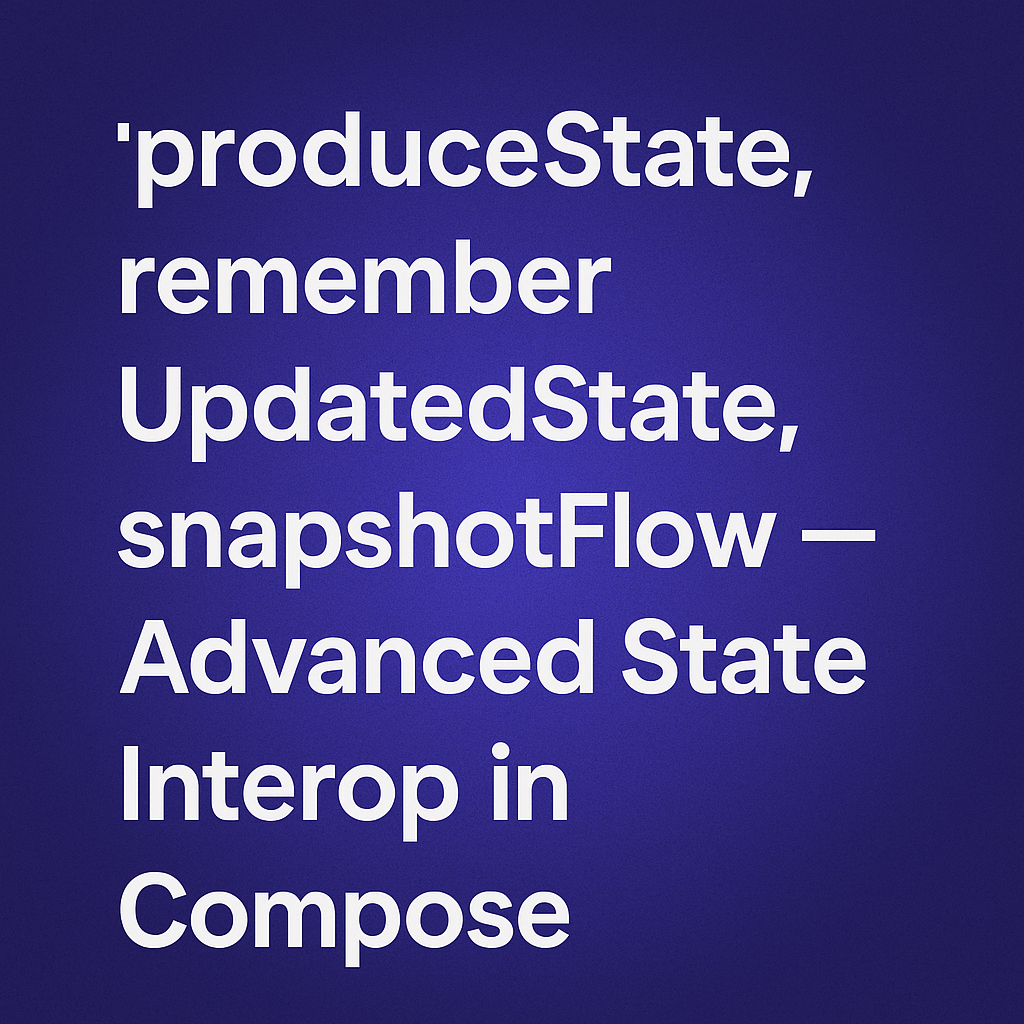 Day 20: produceState, rememberUpdatedState, snapshotFlow — Advanced State Interop in Compose ...