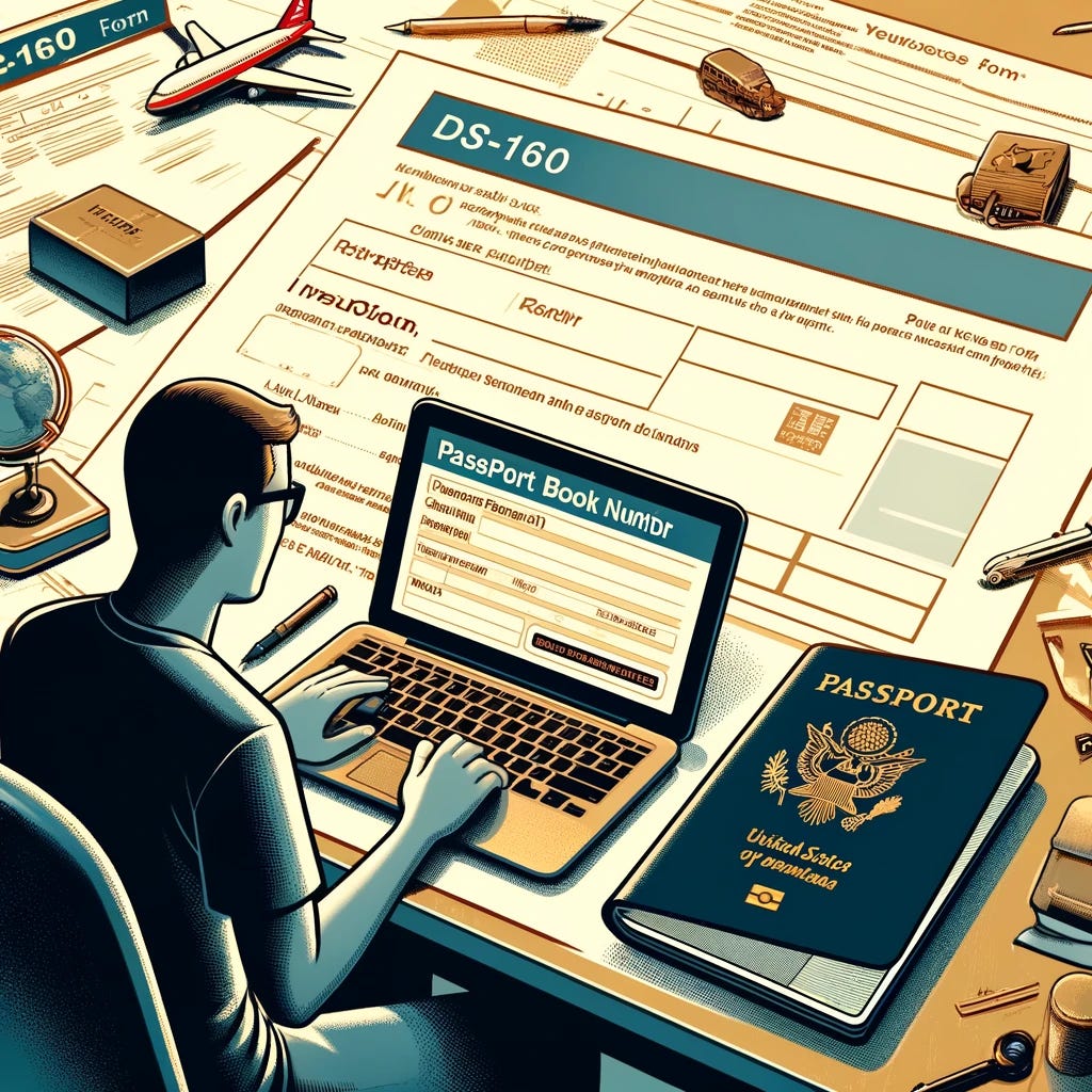 What is the Passport book number in the DS-160 form of the U.S. visa ...