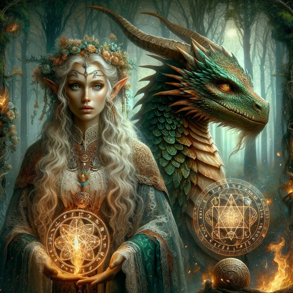 Fire and Forest. An elven seer and dragon oracle’s… | by CJ Coop ...