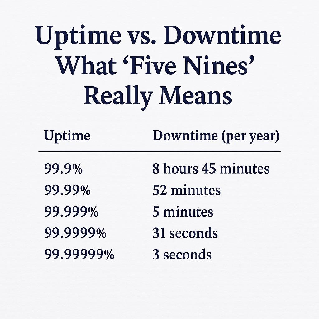 Uptime vs. Downtime: What “Five Nines” Really Means for Your Tech Stack ...