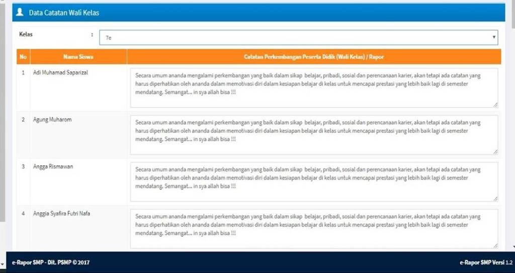 Contoh Catatan Wali Kelas Di Raport Dan Erapor Kurikulum 2013 | by pos mysch | Medium