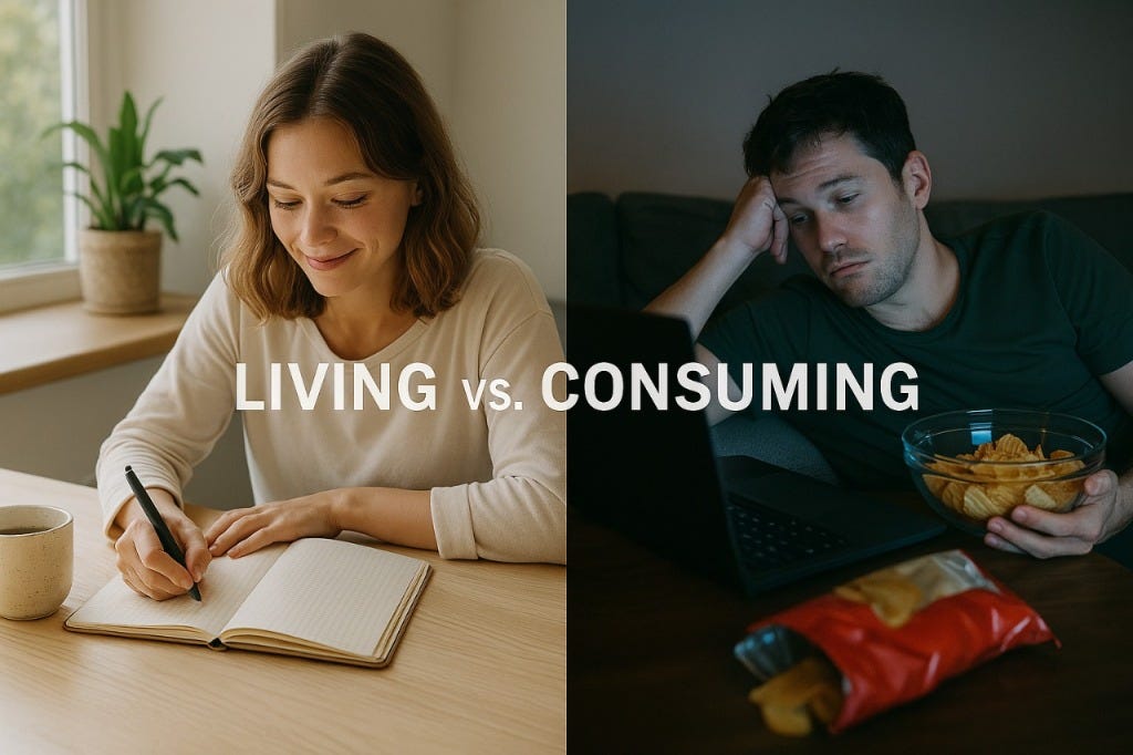 Are You Living, or Just Consuming | by Treshabhalavat | Medium
